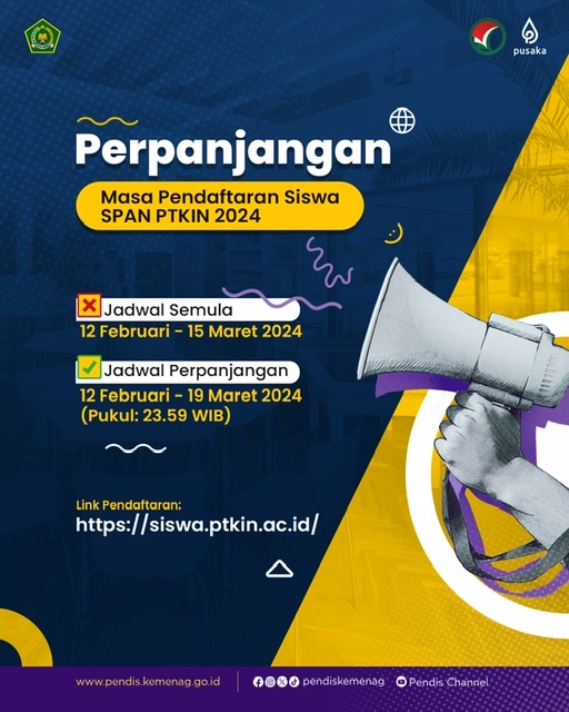 Banyak Peminat, Pendaftaran SPAN-PTKIN Diperpanjang Hingga 19 Maret 2024 | Mnctrijaya.com